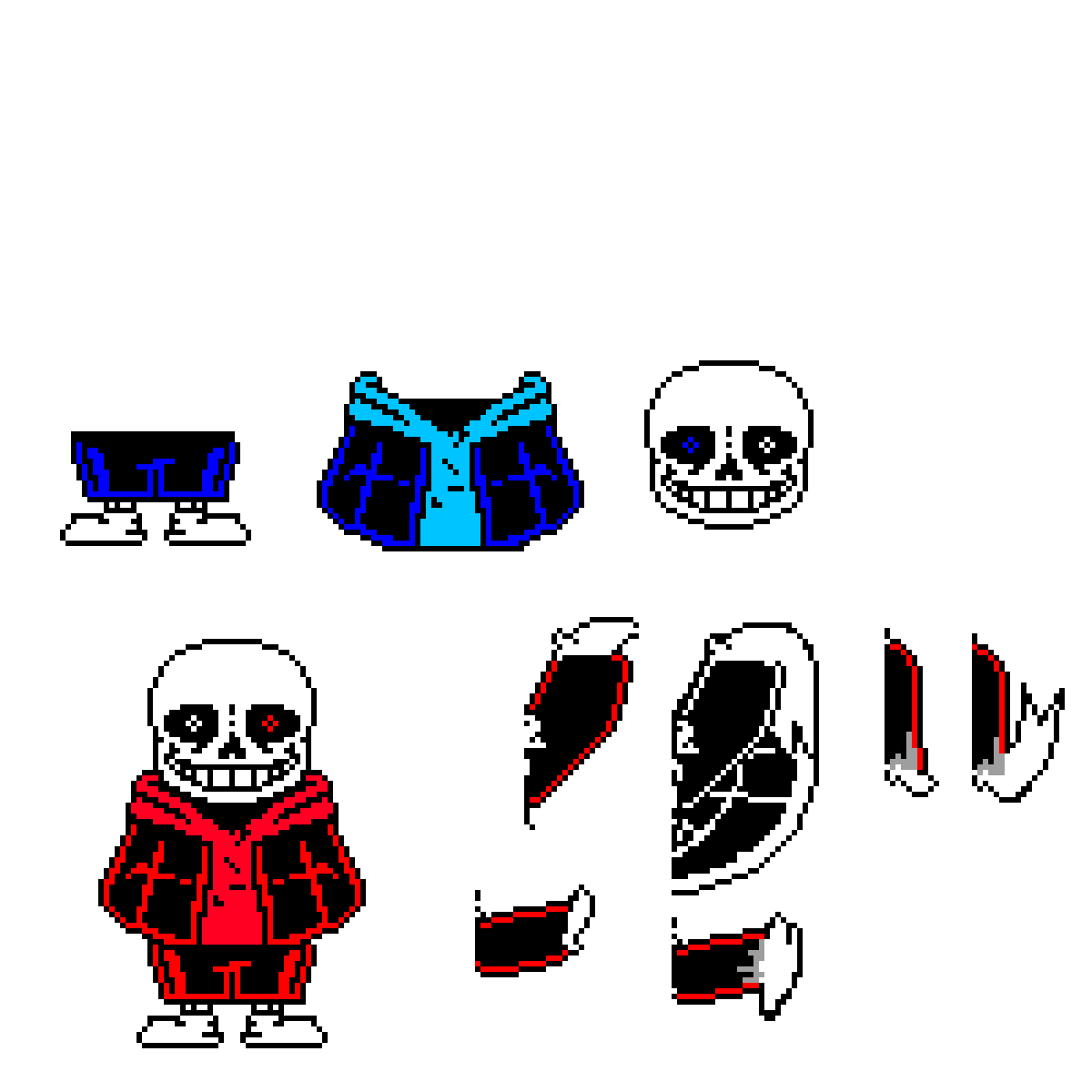 Editing Sans red and blue outfit - Free online pixel art drawing tool ...