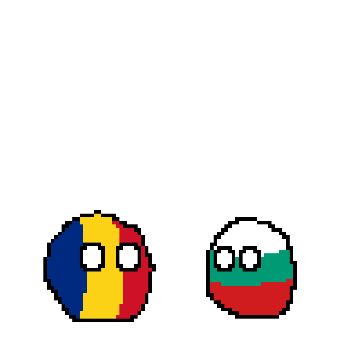 Pixilart - Romaniaball and Bulgariaball by KaiserreichOfP