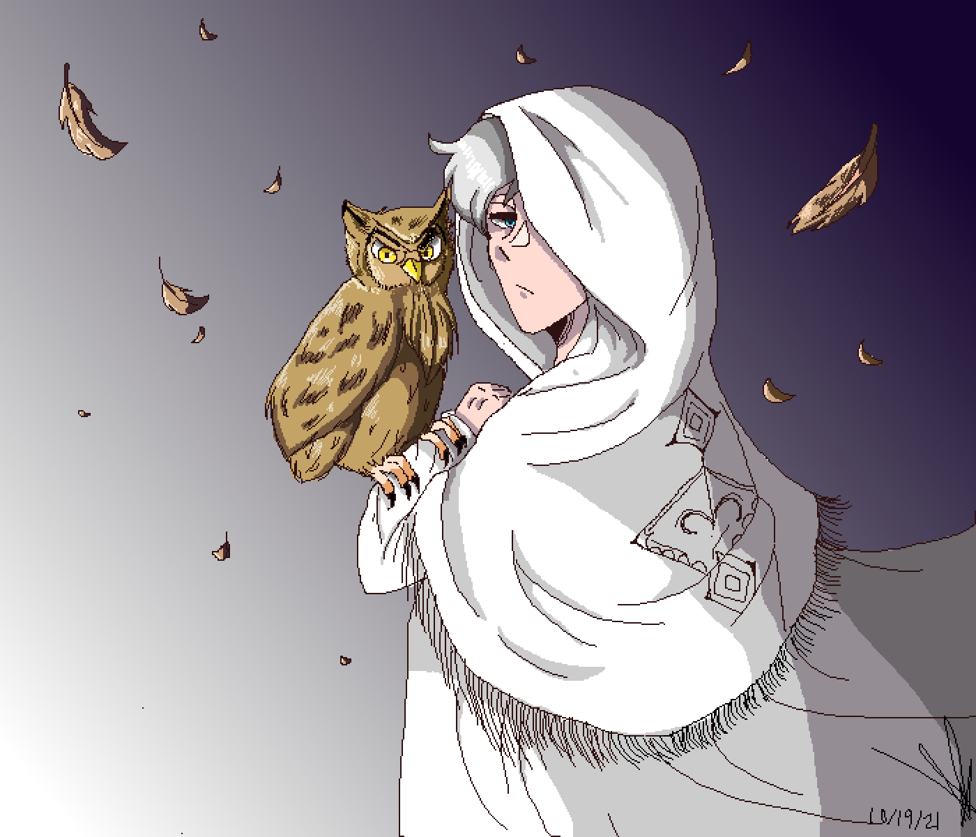 Pixilart - Norman with his owl by sayori22194