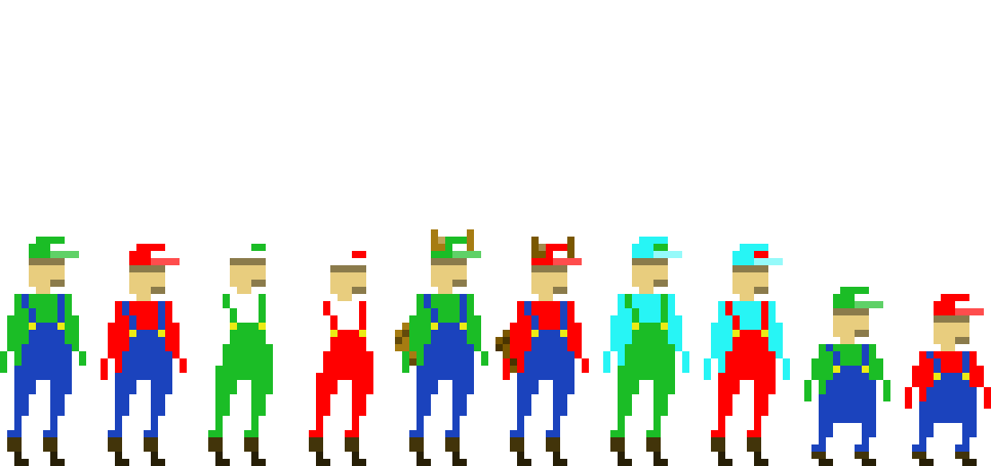 Pixilart - Mario and Luigi - Forms by theGameWizerd