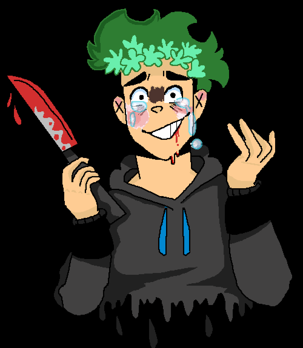 Pixilart - psycho villain Deku by blackwolf12345