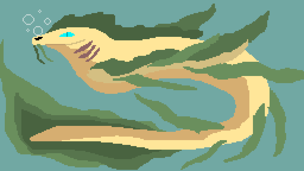 Pixilart - Kelp-Eel by EmeraldSerpent