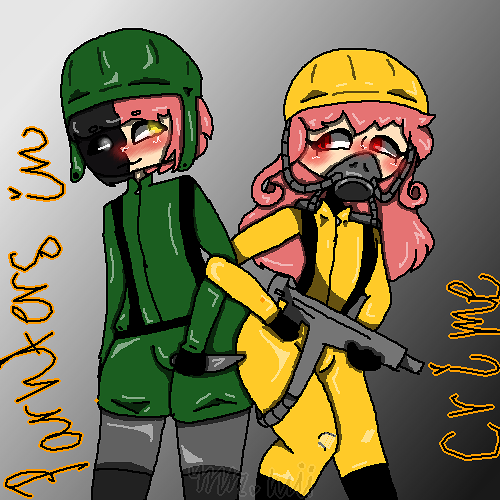 Pixilart - torcher x soilder by red-draws