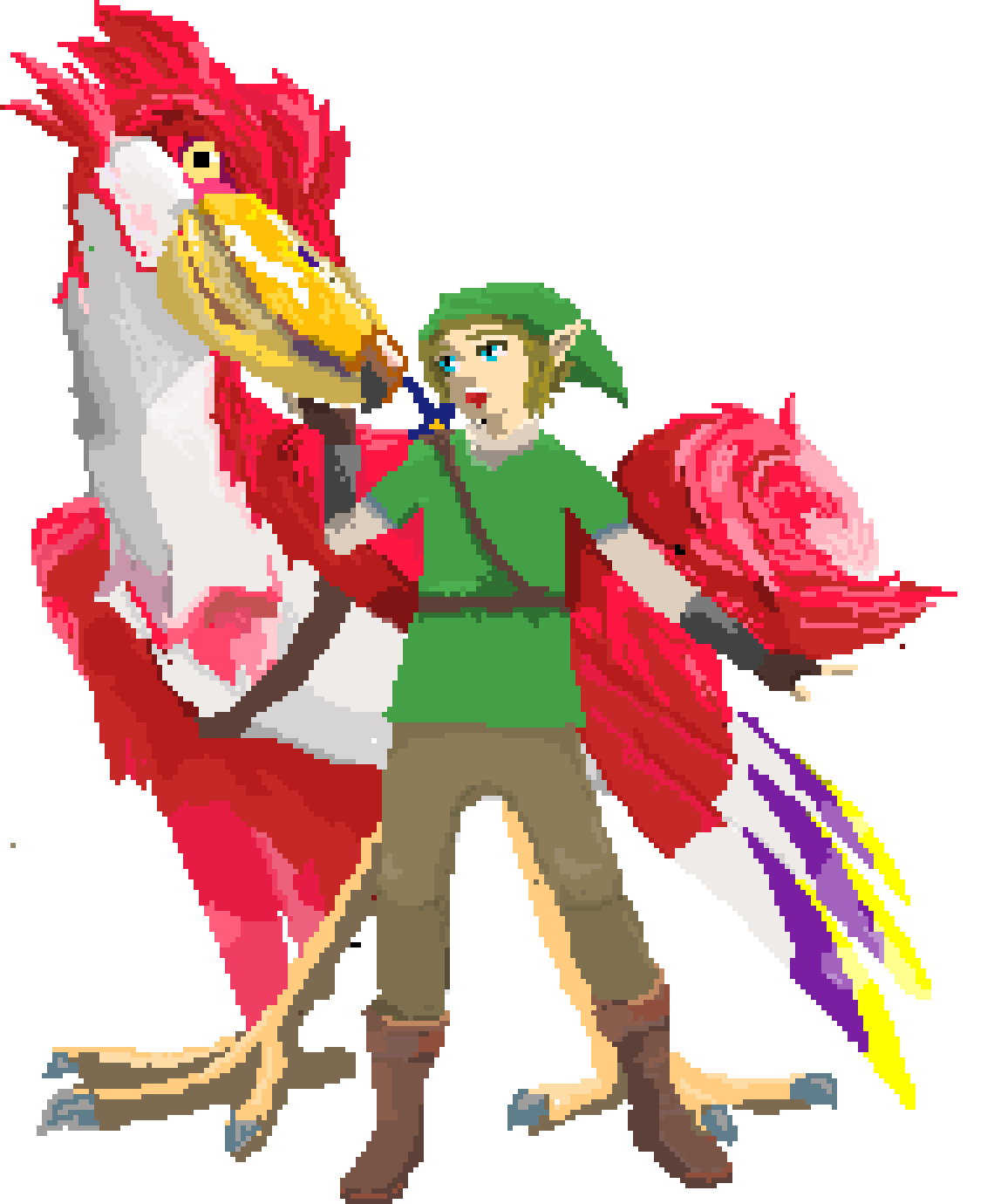 Pixilart - link and his loftwing by Anderrac028