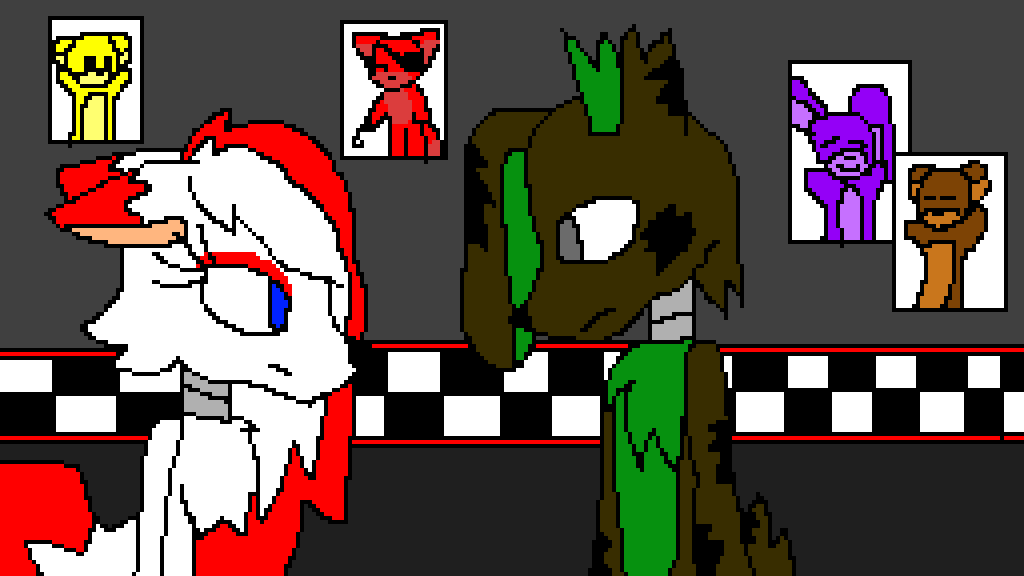 Pixilart - Sparky meet Springtrap by Bluefirelover