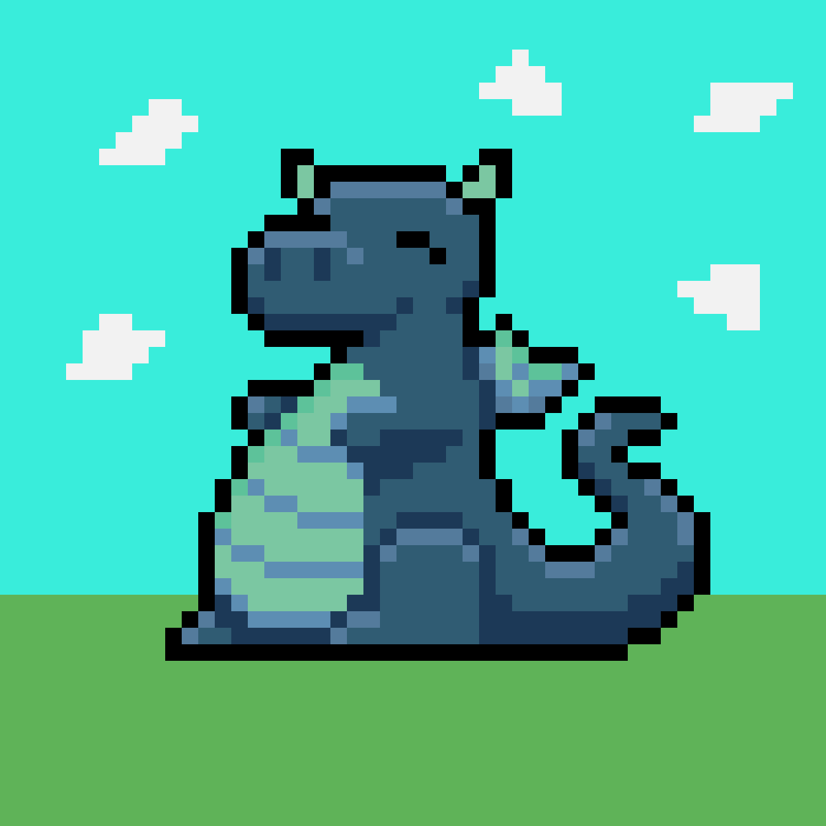 Pixilart - Blue Dragon by Pixel-Wizard