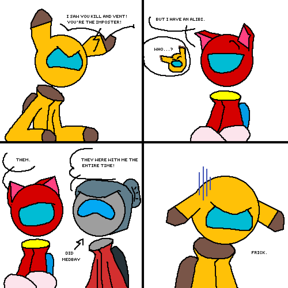 Pixilart - pikachu the imposter by sonicfan2009