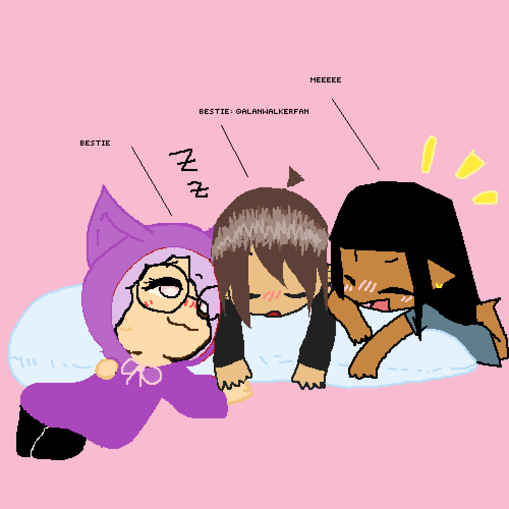 Editing besties sleepover - Free online pixel art drawing tool - Pixilart