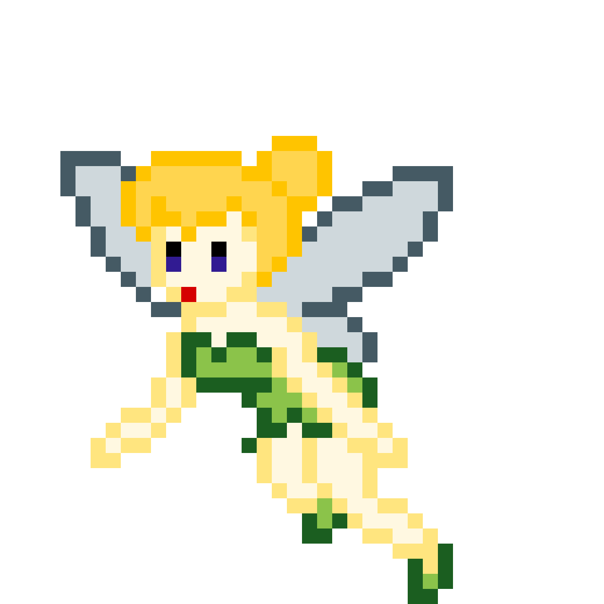Easy Tinkerbell Pixel Art