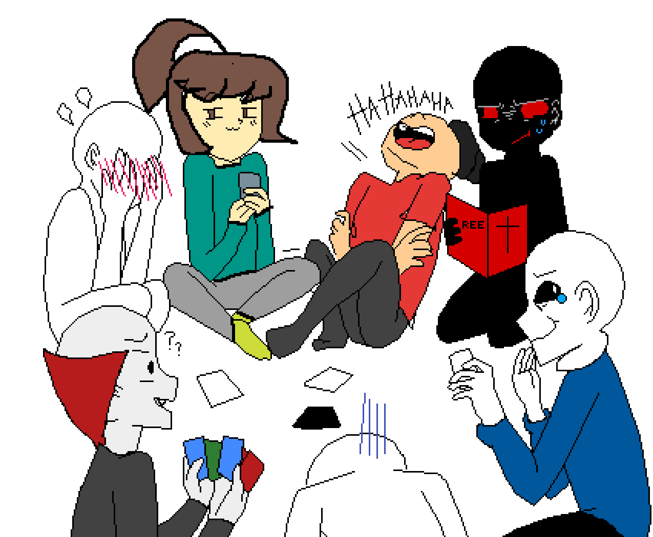 Pixilart - sans and Scout inserted by TheAverageMemer