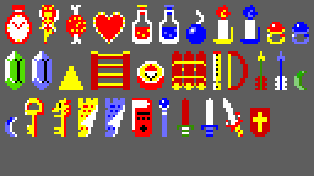 Pixilart - Filler - Full Zelda 1 Inventory by S-M-M