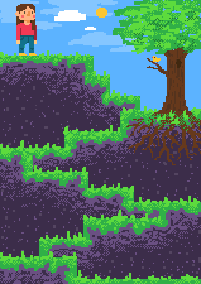 Editing Dirt Layers, Tree and Character - Free online pixel art drawing ...