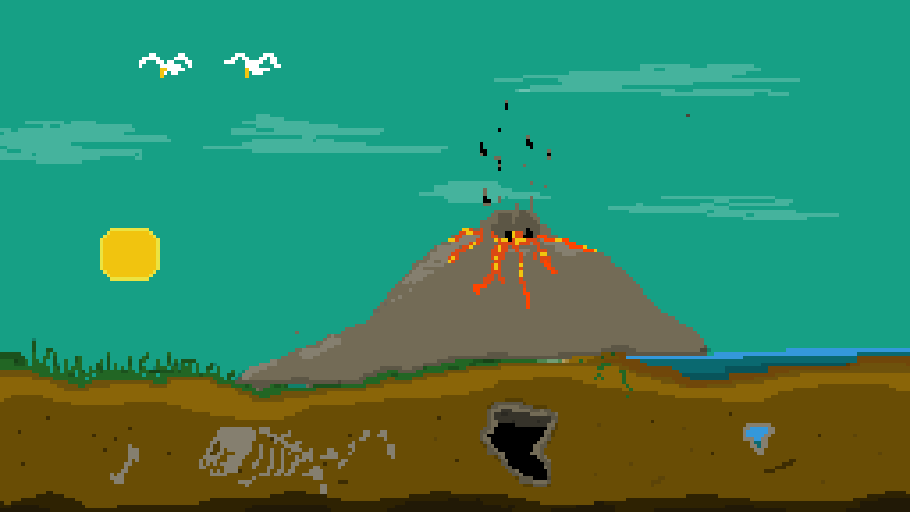 Pixilart - Volcano Landscape by Anonymous
