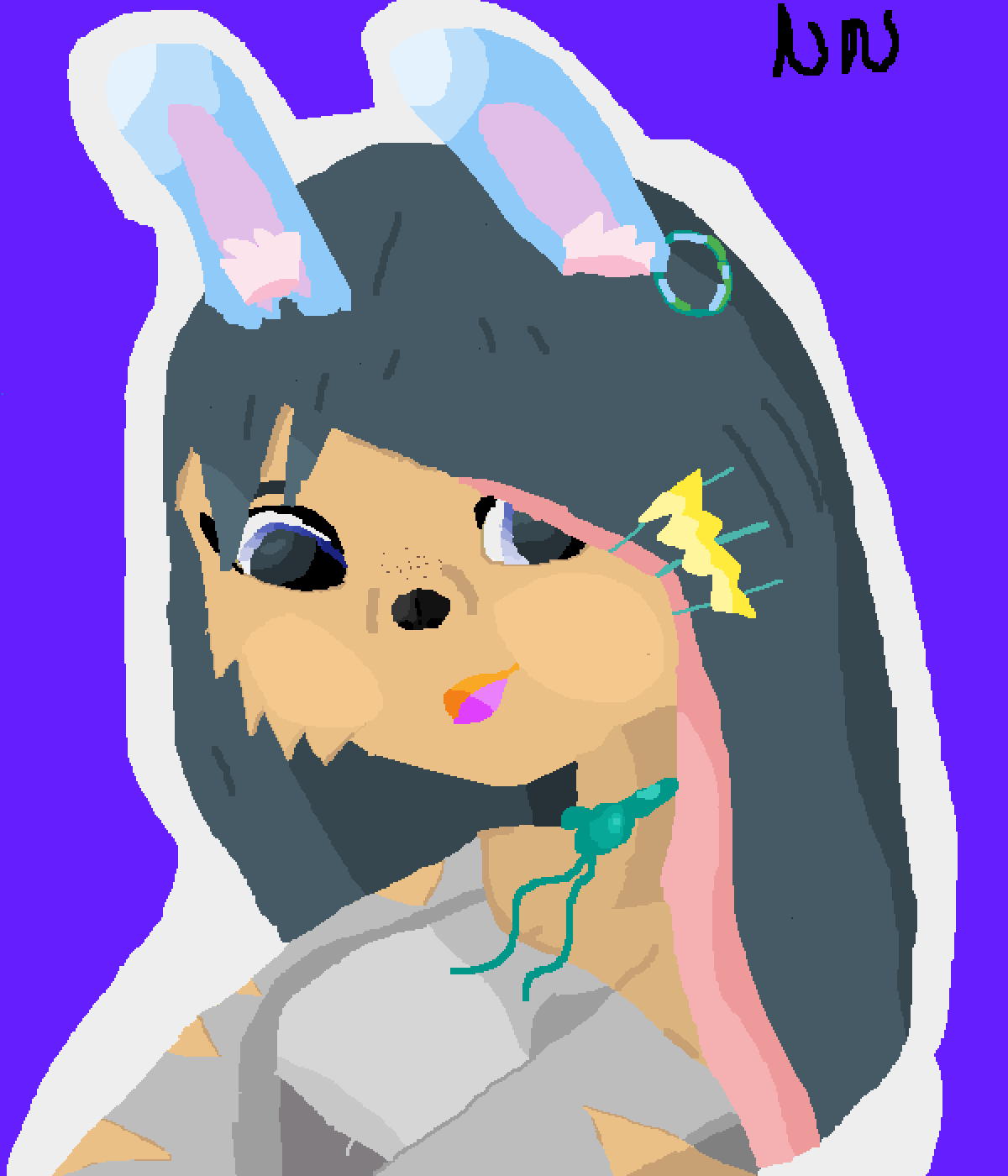 Pixilart - Black shade Bunny by Turbozoom