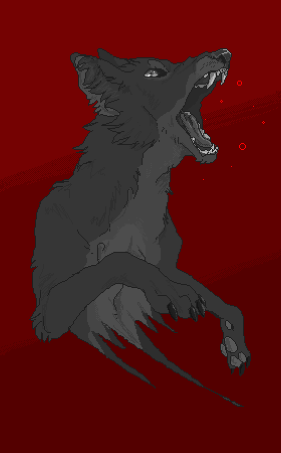 Pixilart - edgy screaming wolf w/no anatomy by Raphaelion