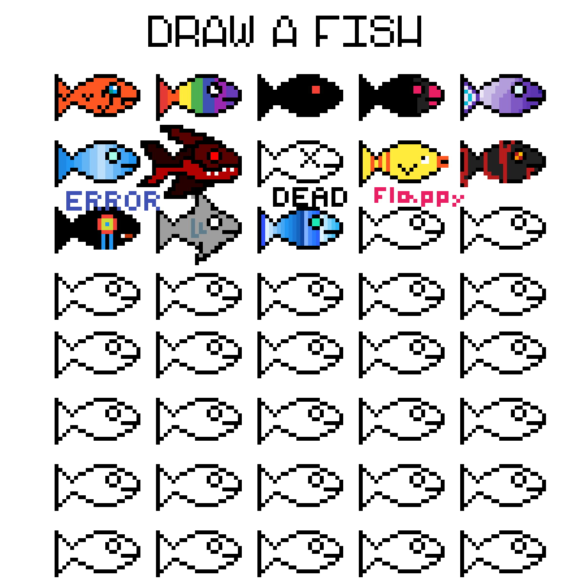 Editing Fish Collab - Free online pixel art drawing tool - Pixilart