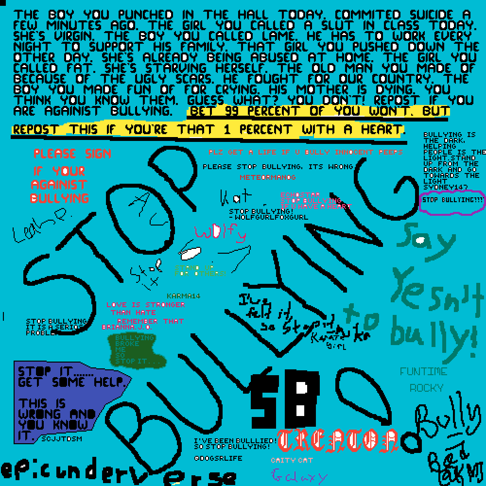 Editing help stop bullying - Free online pixel art drawing tool - Pixilart