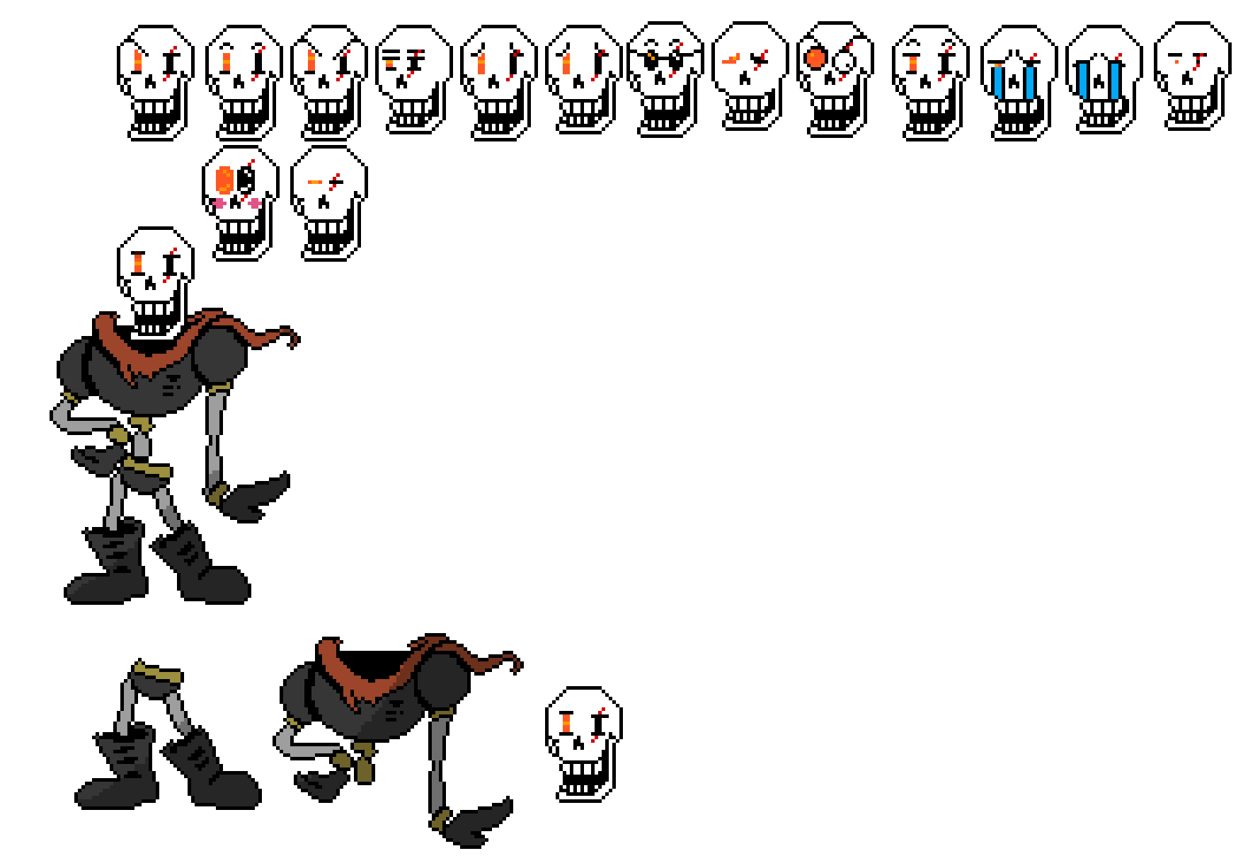 Pixilart - futuretale papyrus sprite sheet by JaxsonPDX