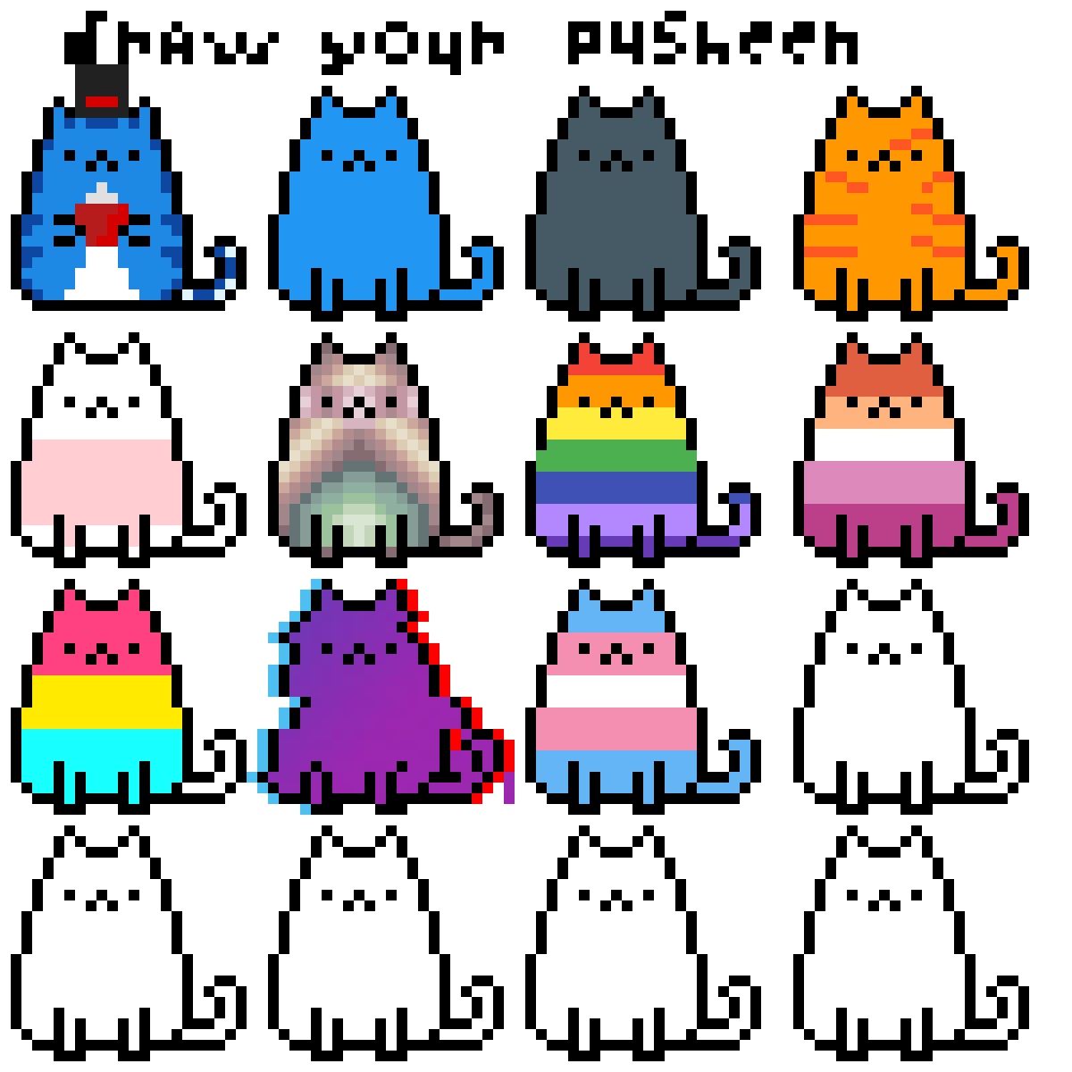 Pixilart - Add Your Own Pusheen by Samdroid