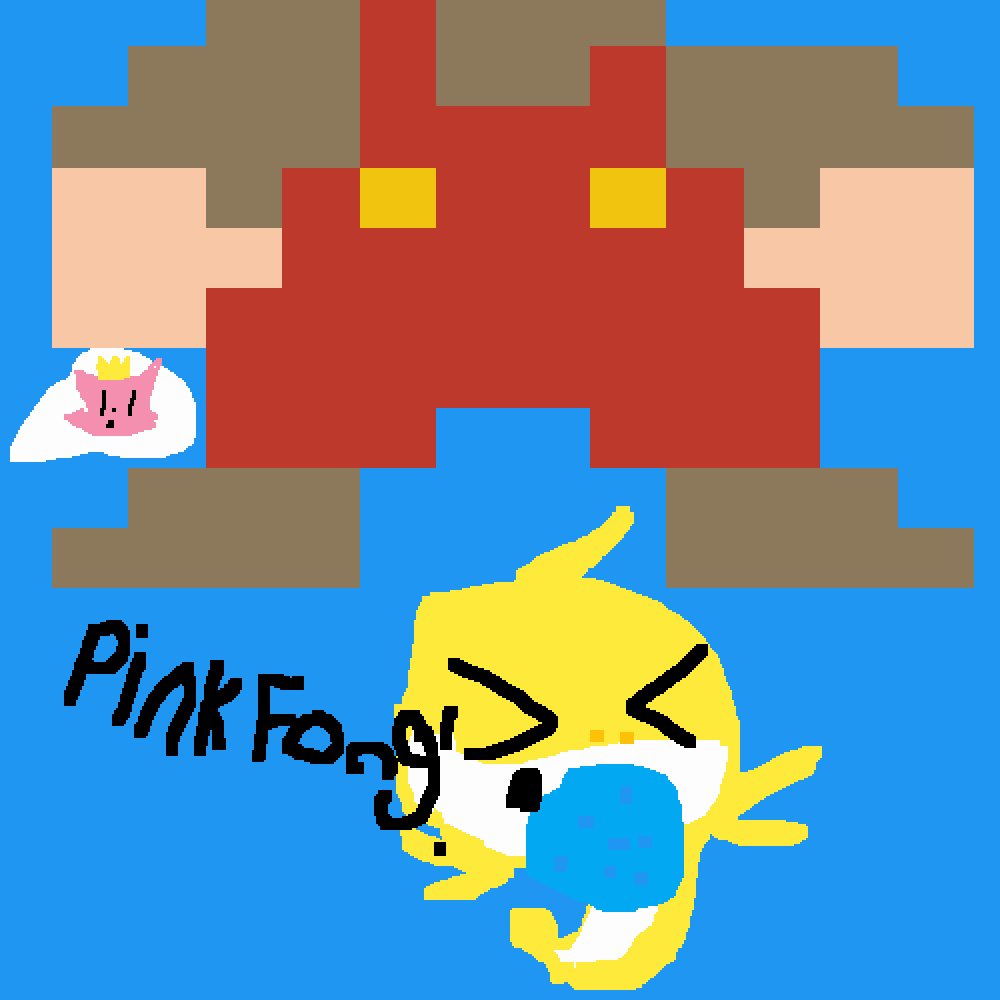 Pixilart - PINKFONG VS MARIO by Madelyne-me
