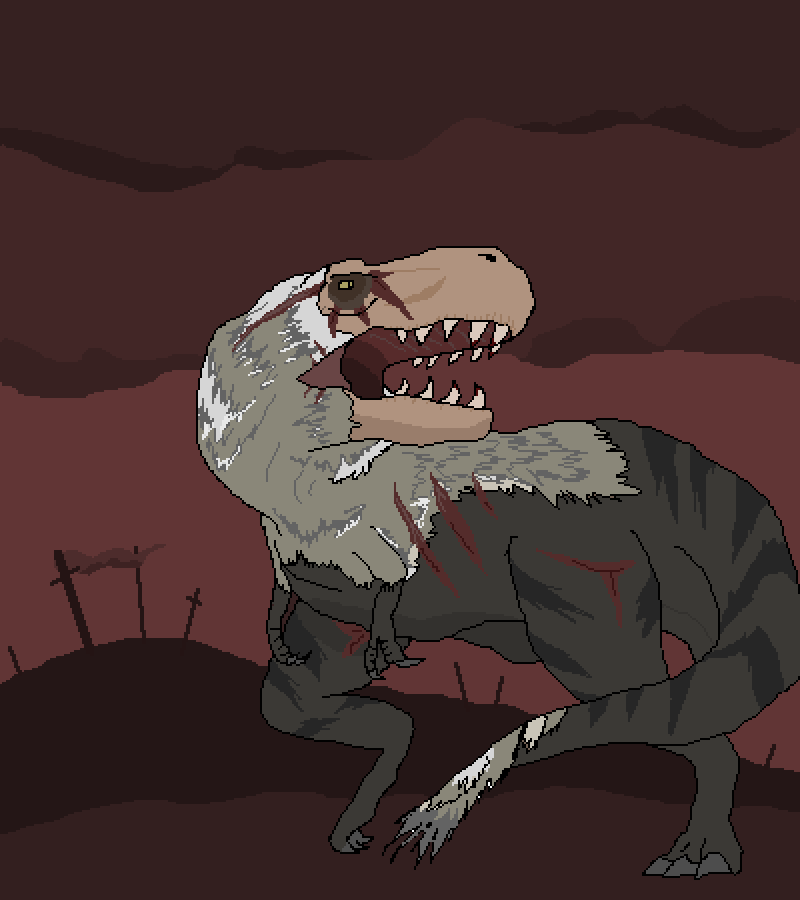 Pixilart - War Hunting Rex by GrenadeBreaking