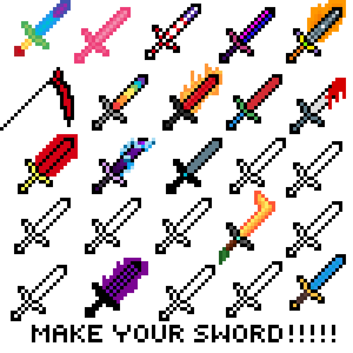 Editing edit the swords - Free online pixel art drawing tool - Pixilart