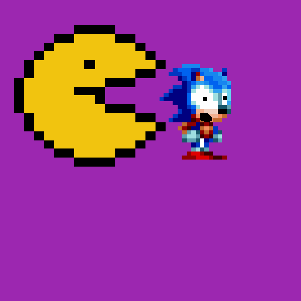 Pixilart - Pacman vs Sonic by Shadow-Logan
