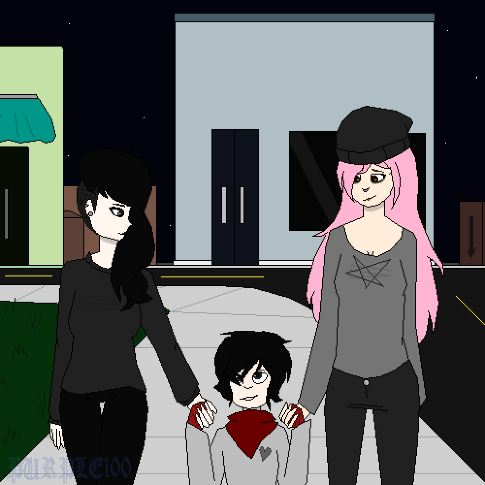 Pixilart - the goth family by purple100
