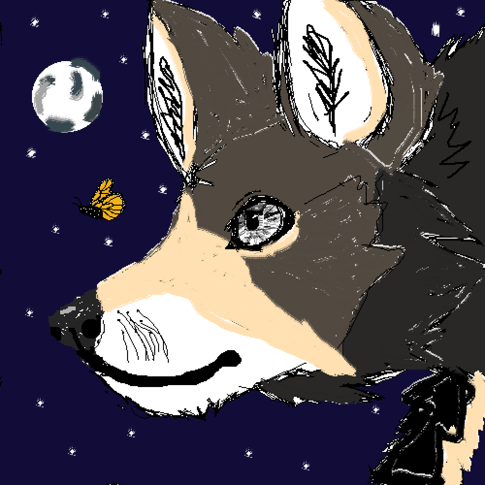 Pixilart - Wolf and butterfly wip by Gracethebest235