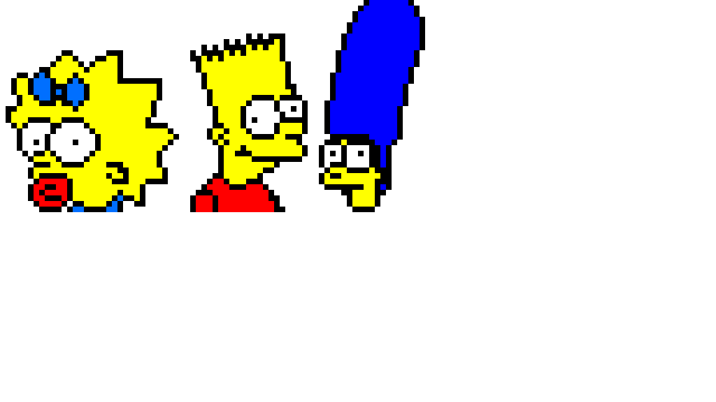 Pixilart - 3/5 of the simpsons by Jackson