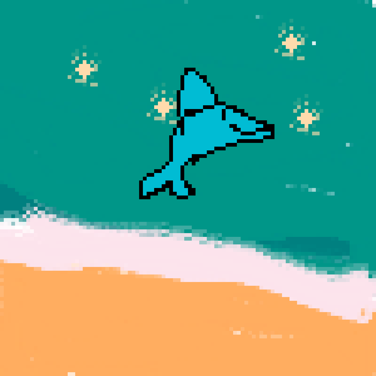 Pixilart - the ocean with a dolphin by cheese-god