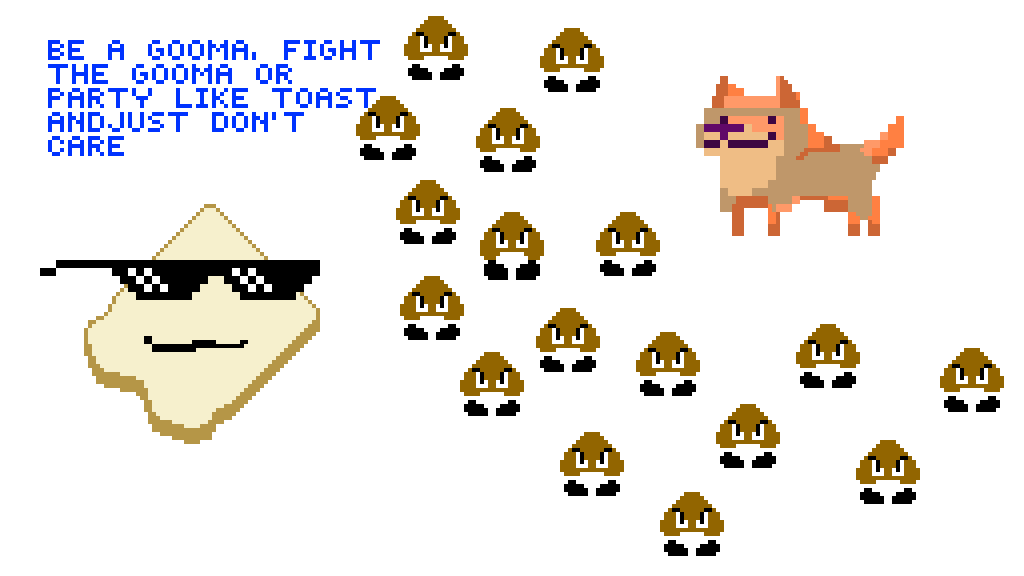 Pixilart - Goomba,Doge and toast by blehbri