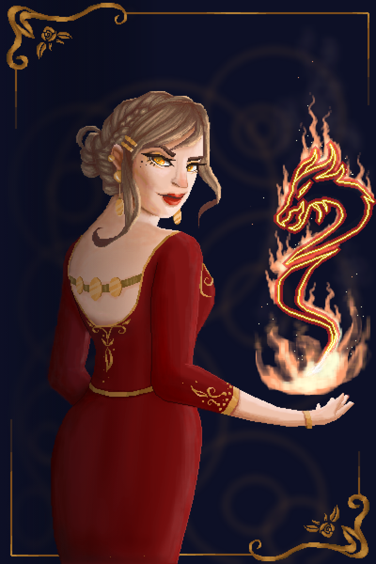 Pixilart - Fire and Gold by MetBitB3