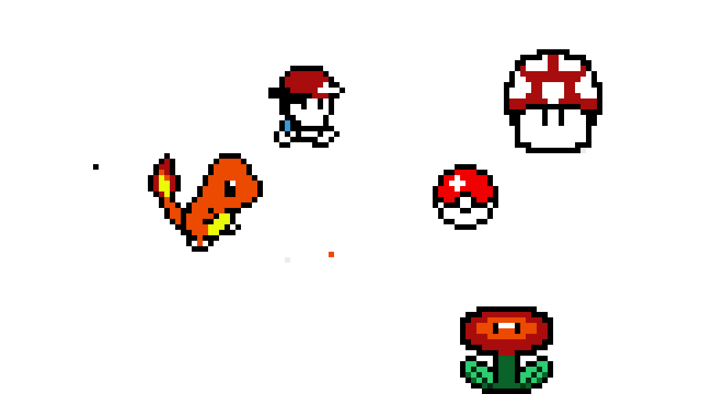 Pixilart - Pokemon and Mario by Anonymous