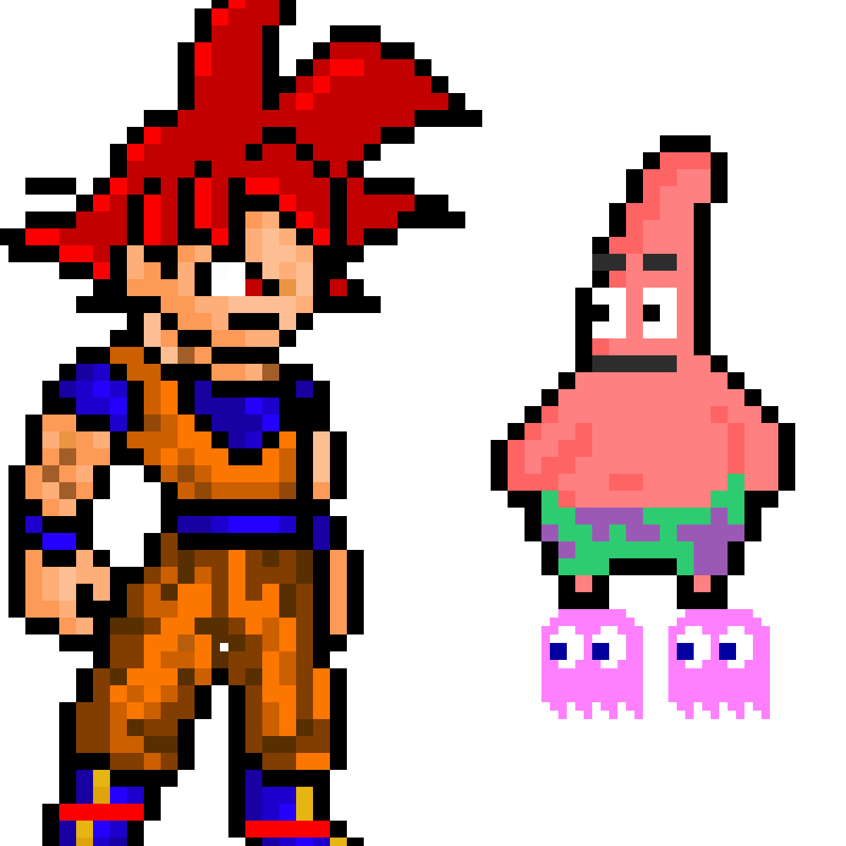 Pixilart - patrick vs goku by Free-hander