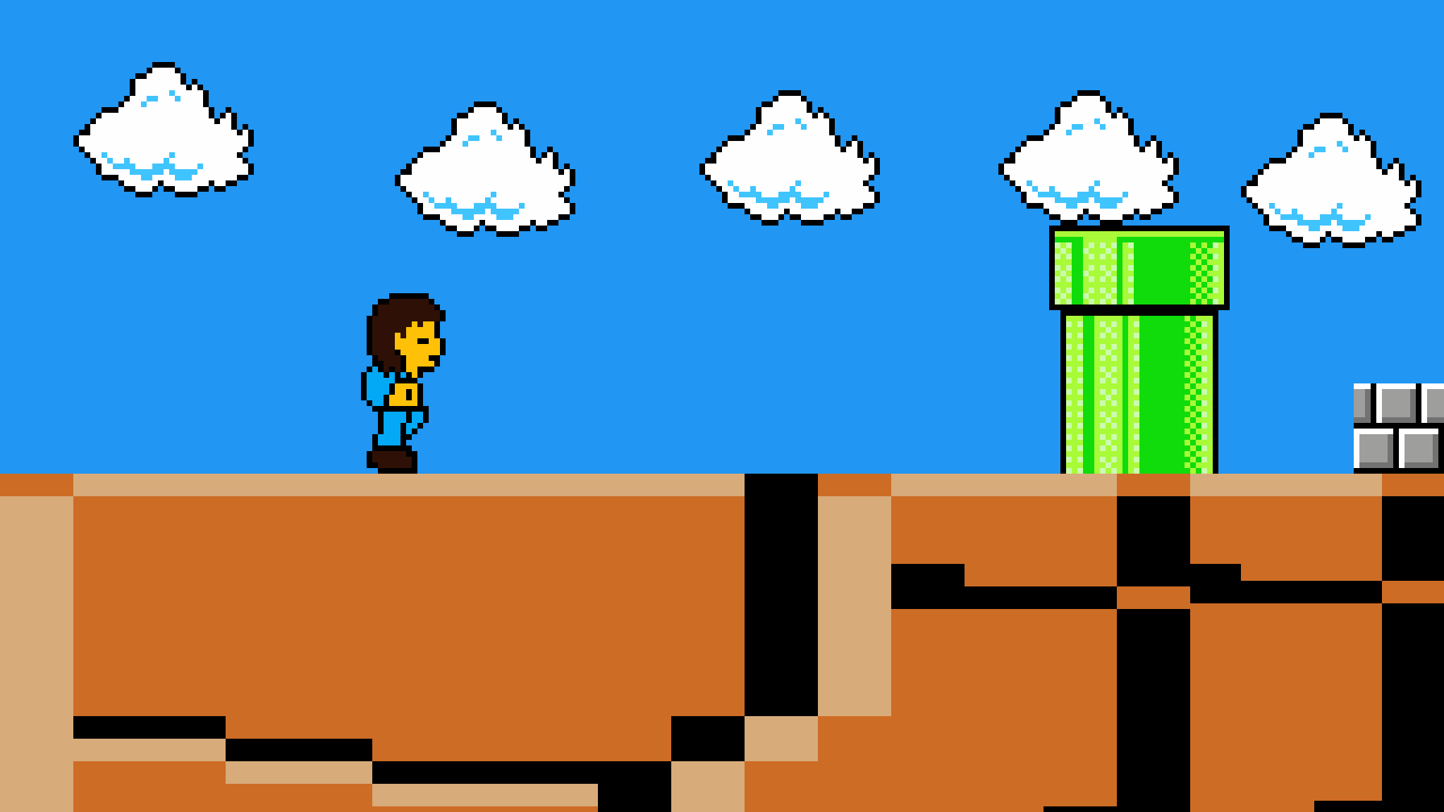 Pixilart - frisk running in mario by braian