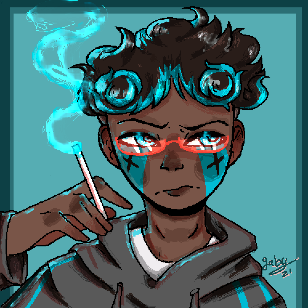 Pixilart - Blue Smoke by GabsDoodlez