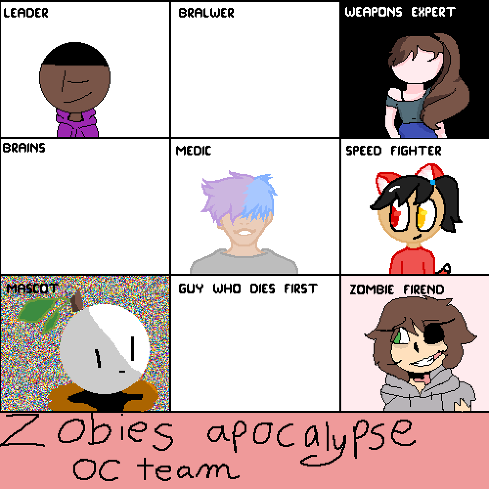 Pixilart - Zombie Apocalypse OC team by whisepr