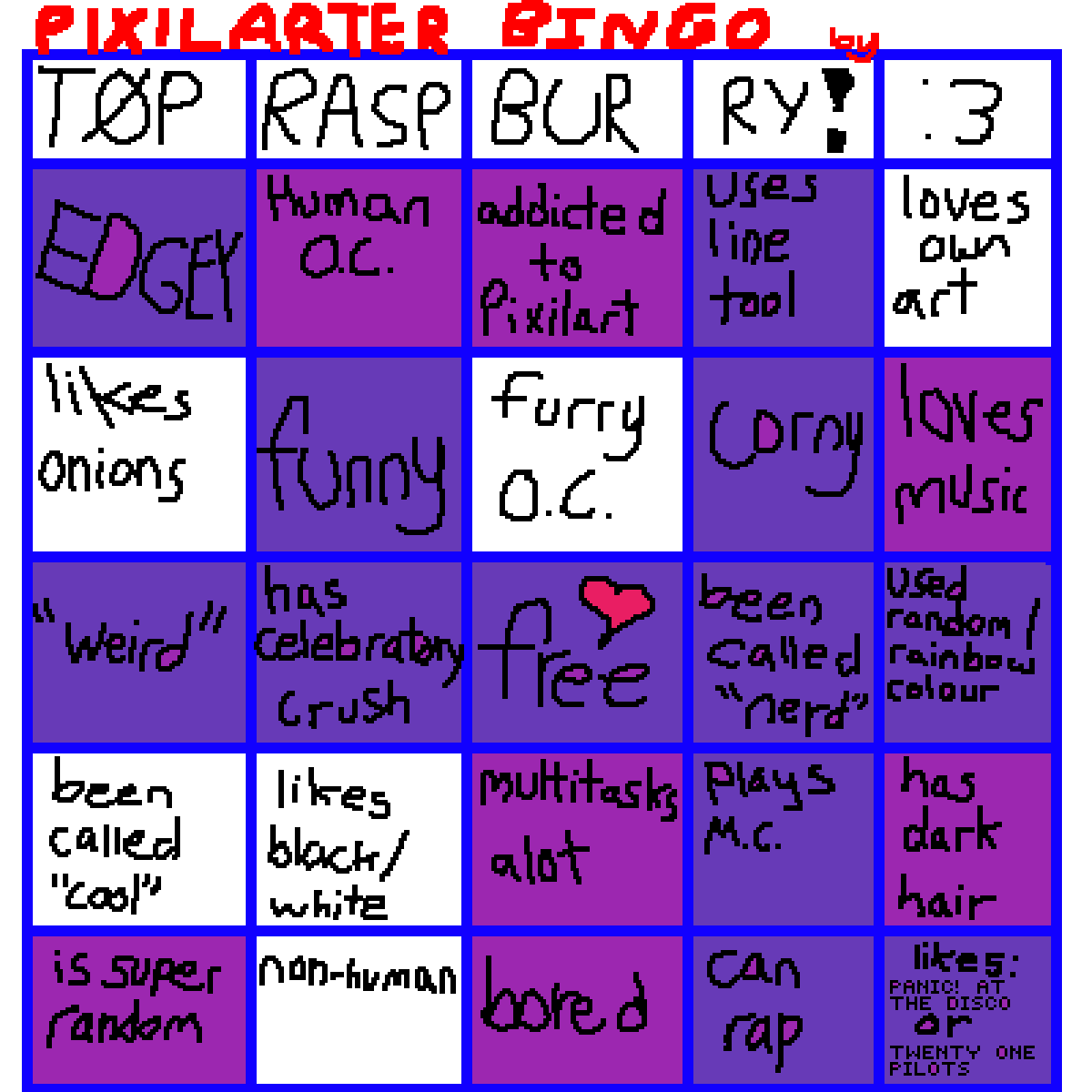 Editing triple bingo! - Free online pixel art drawing tool - Pixilart