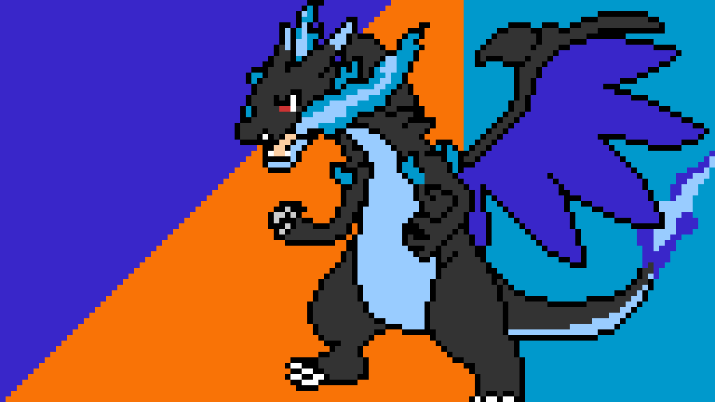 Editing Mega Charizard X - Free online pixel art drawing tool - Pixilart