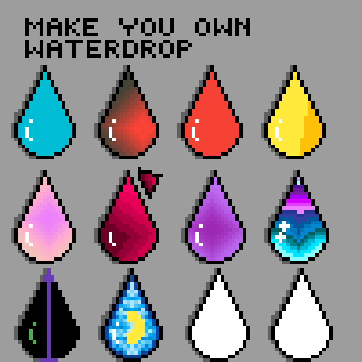 Editing Make your own water drop - Free online pixel art drawing tool ...