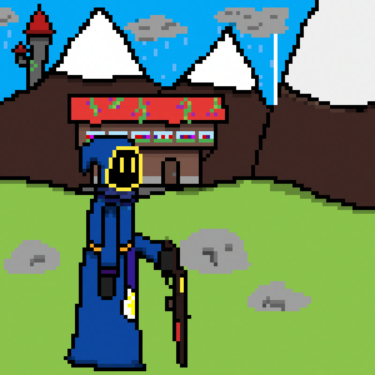 Pixilart - wizard with a cane rifle by azzahammer