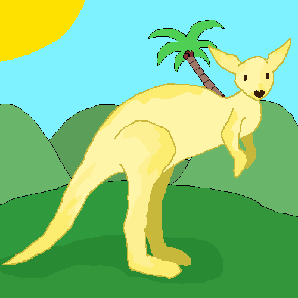 Editing yellow kangaroo - Free online pixel art drawing tool - Pixilart