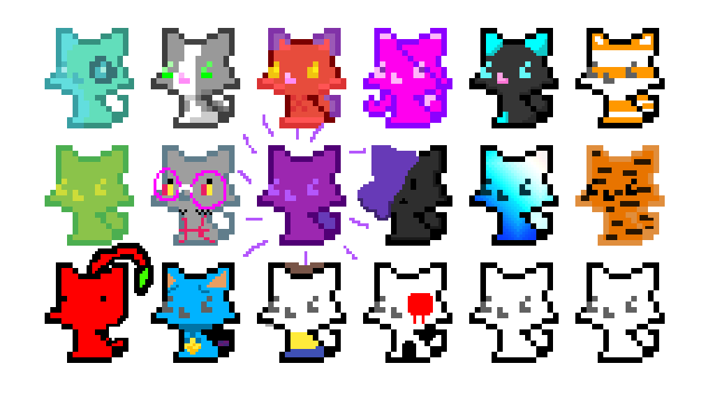 Editing cat collab - Free online pixel art drawing tool - Pixilart