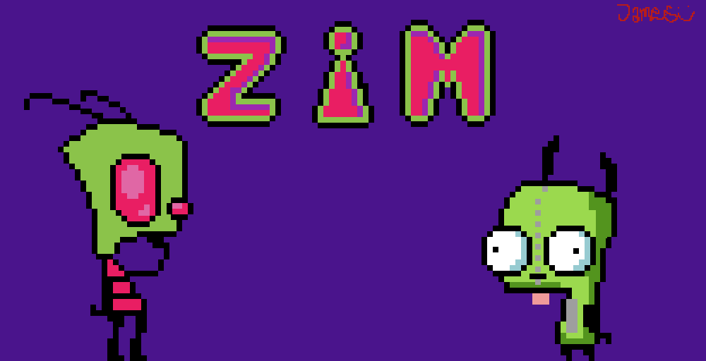 Pixilart - invader zim pixel art by Anonymous