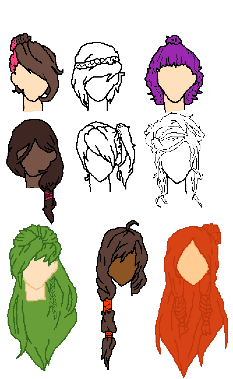 Editing do the hair - Free online pixel art drawing tool - Pixilart