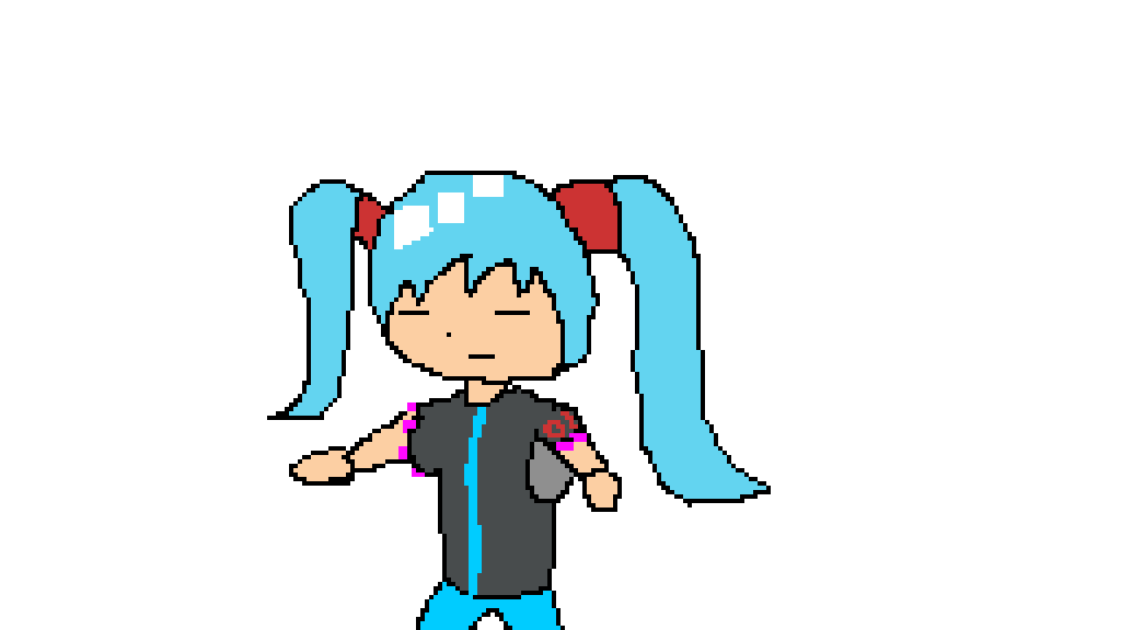 Pixilart - Miku looking Frisk by the420MlgDogePr