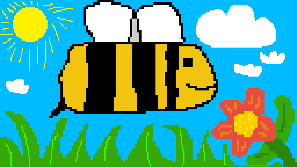 Editing bumble bee - Free online pixel art drawing tool - Pixilart