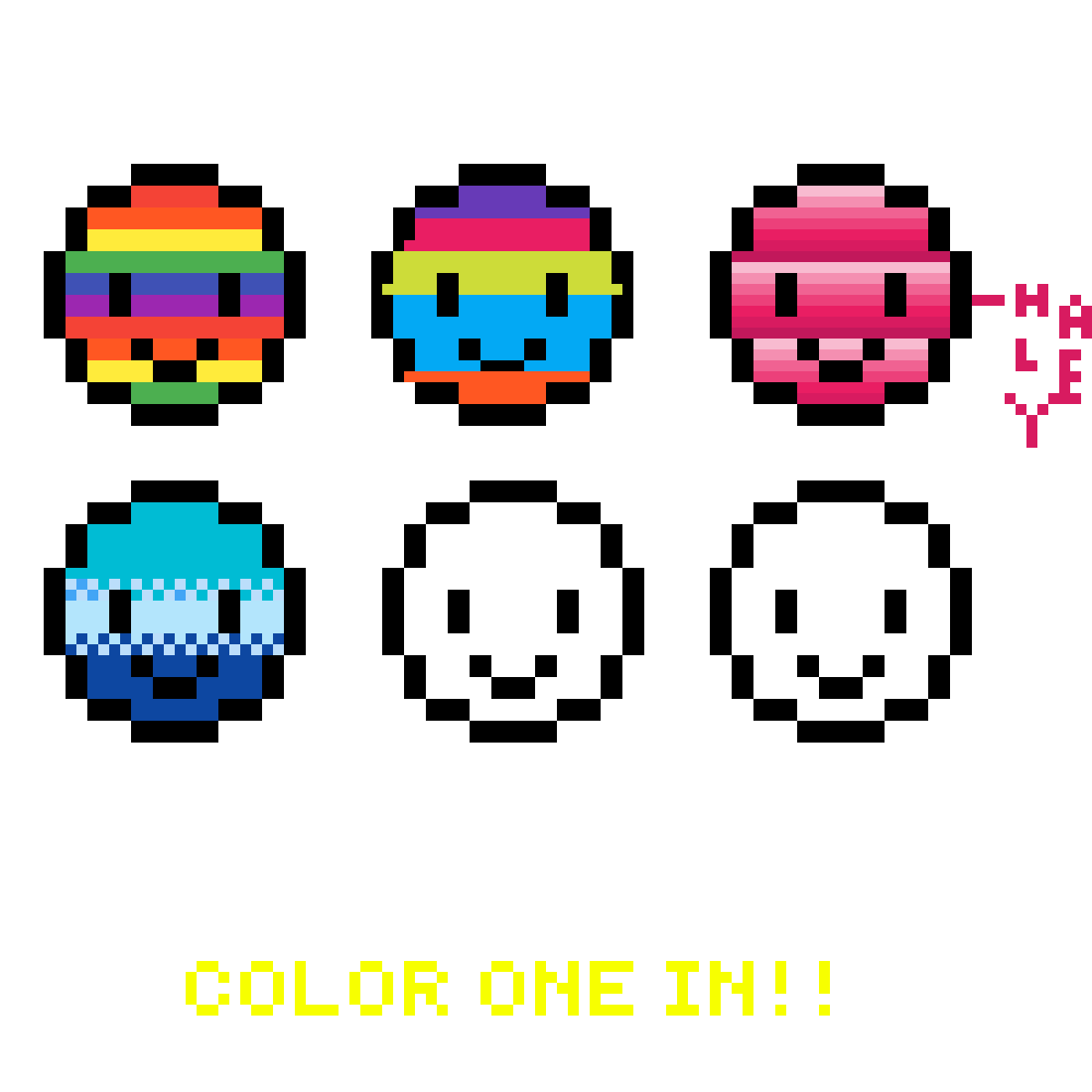 Editing Smiley Faces - Free online pixel art drawing tool - Pixilart