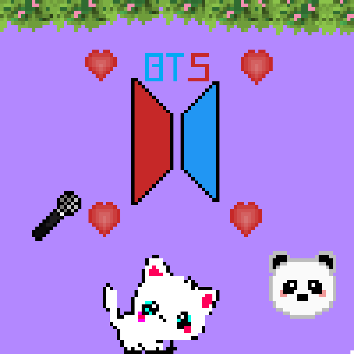Pixilart - BLUE RED BTS LOGO by SnowflakesZai